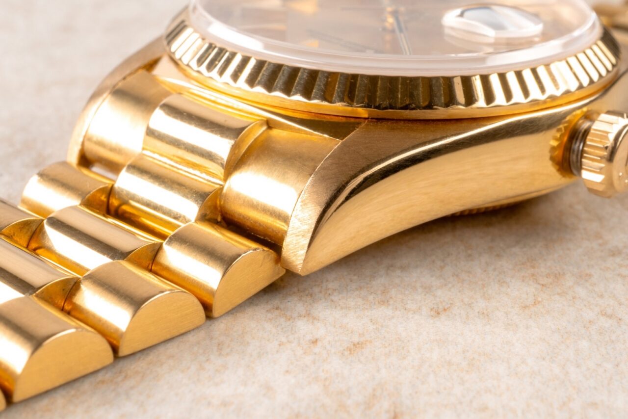 18038 Day-Date (full set LC 100 / from 1986 / golden sunray dial) – THE ...
