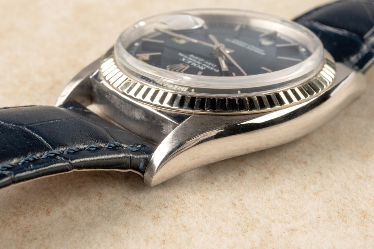 1803 Day-Date (white gold / wonderful blue sunray dial) – THE WATCHGUY