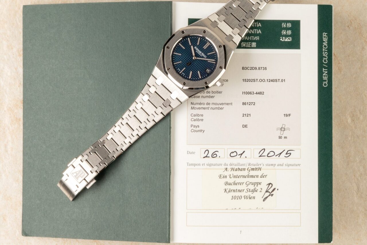 15202ST Royal Oak (blue dial / full set / detailed documents) – THE ...